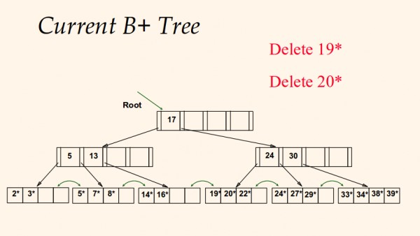Databases: Procedure to Delete Nodes from B+ Tree