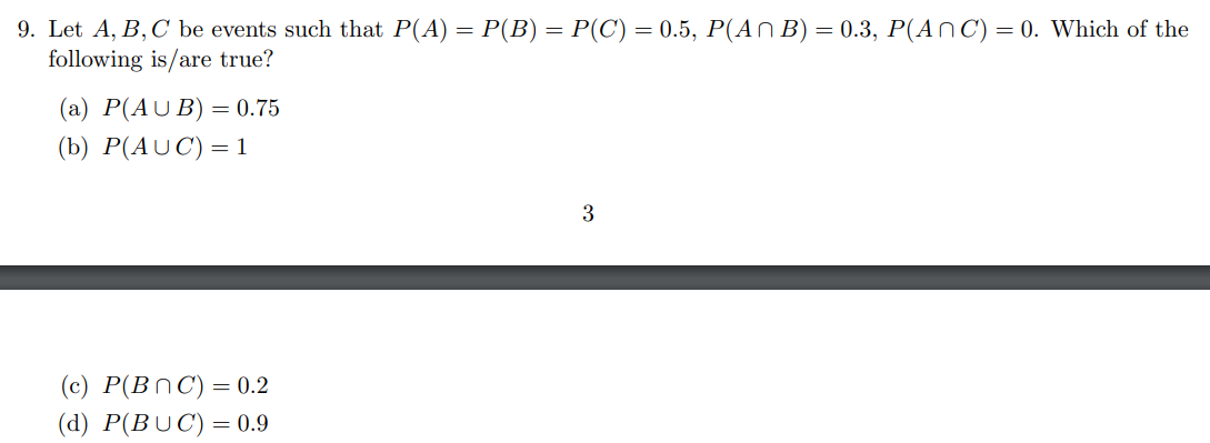 Others: CMI 2023 | Data Science | Part A | Question: 9