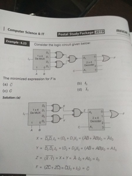 Digital Logic: MadeEasy WorkBook: Digital Logic - Multiplexer