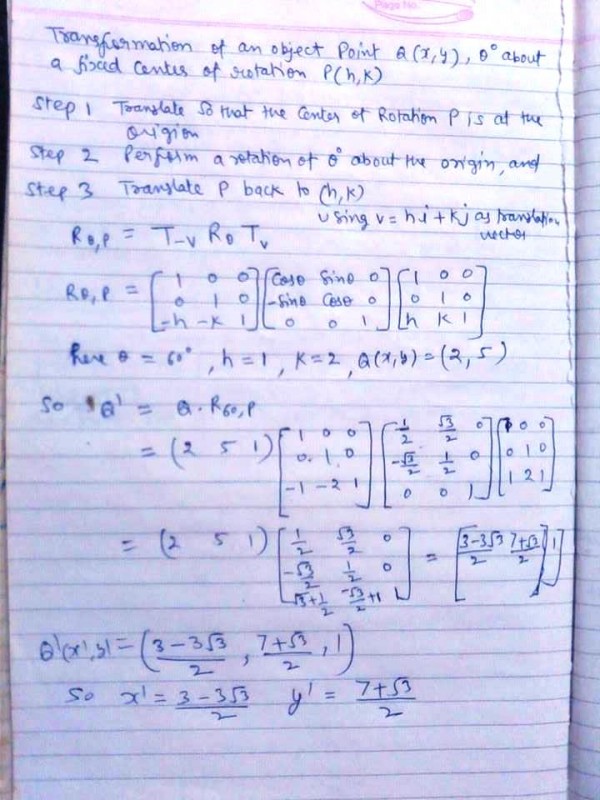 Computer Graphics: UGC NET CSE | August 2016 | Part 3 | Question: 16
