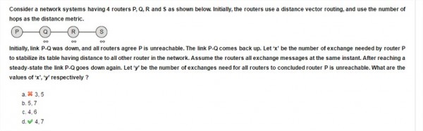 Computer Networks: MadeEasyTestSeries:CN-Distance Vector Routing
