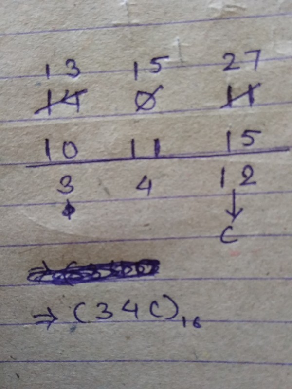 Digital Logic: hexadecimal subtraction