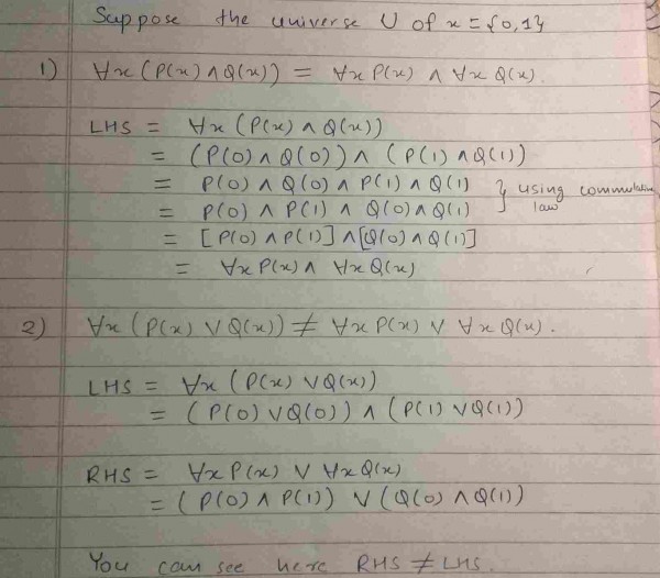 Mathematical Logic: Distribution of conjunction operator in for all ...
