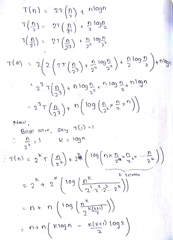 Algorithms: masters theorem