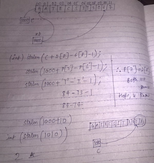 Programming in C: GATE CSE 2017 Set 2 | Question: 55