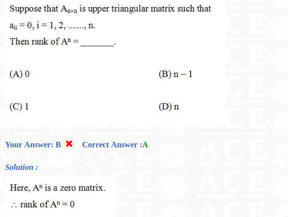 Linear Algebra Ace Test Series 