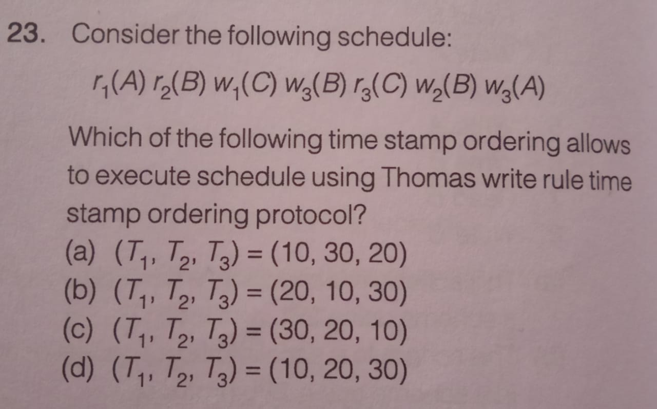 Databases: Thomas write rule