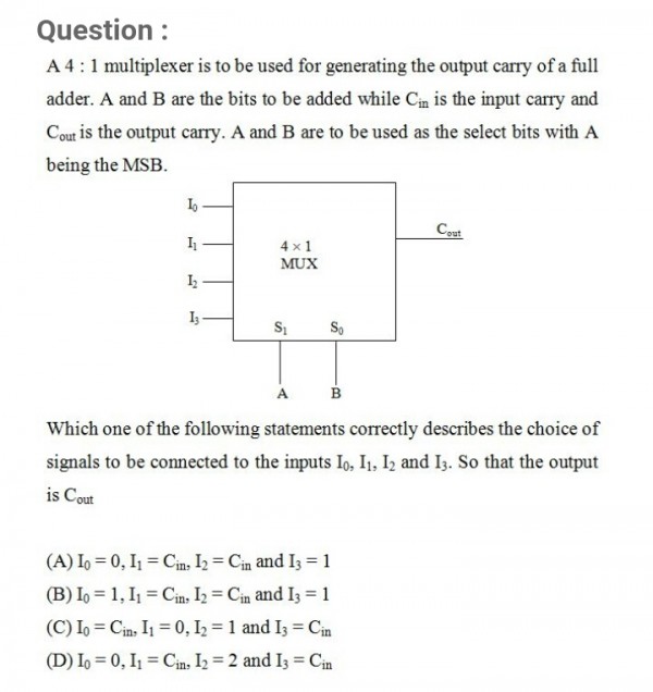 Digital Logic Ace Test Series Digital Logic Multiplexer
