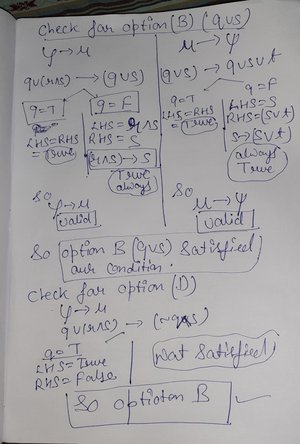 Mathematical Logic: GO Classes CS 2025 | Weekly Quiz 2 | Propositional Logic | Question: 8