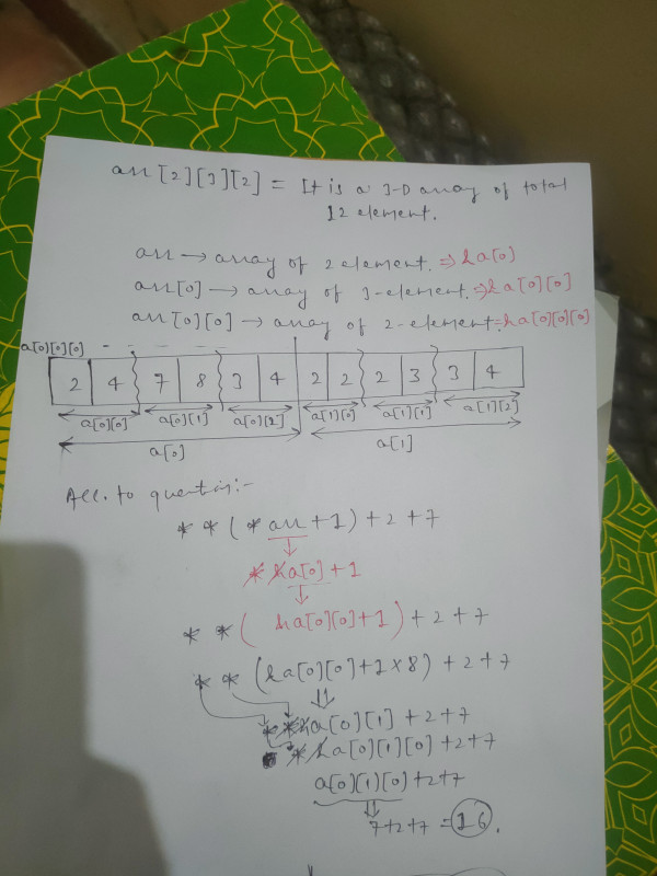 Programming in C: 3d array