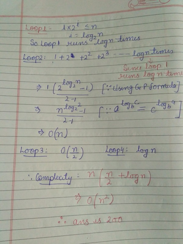 Algorithms Madeeasy Full Length Test 2018 Algorithms Time Complexity