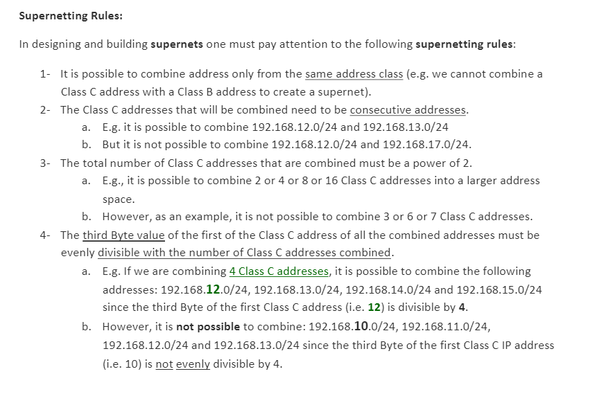 Computer Networks: Supernetting Rules/Doubt - Washington University , University of Toronto ...