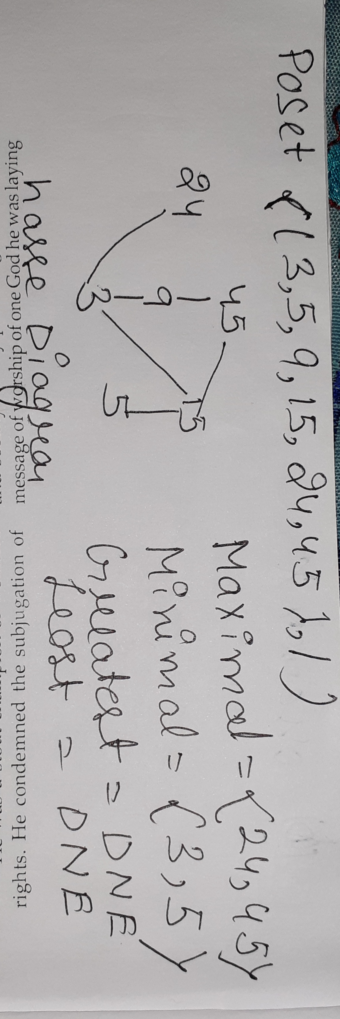 Mathematical Logic: Poset