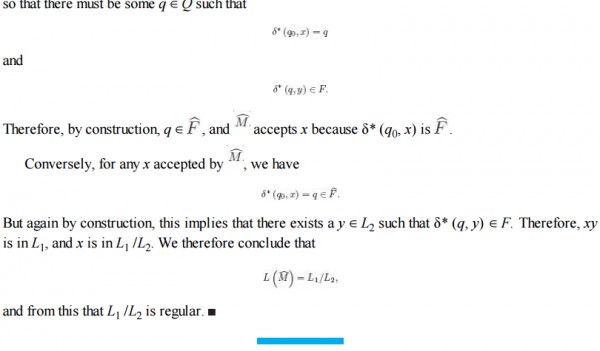 Theory of Computation: Closure Property of Regular Language (Quotient)
