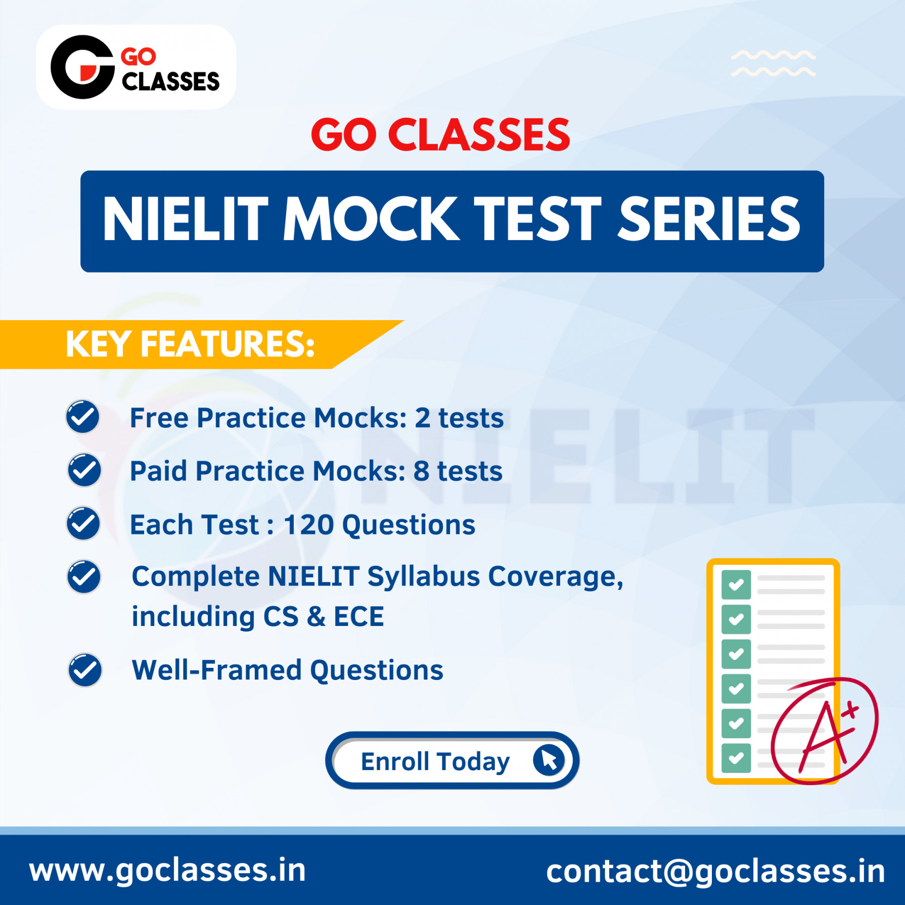 Go Classes Nielit Test Series For 2023 Gate Overflow For Gate Cse