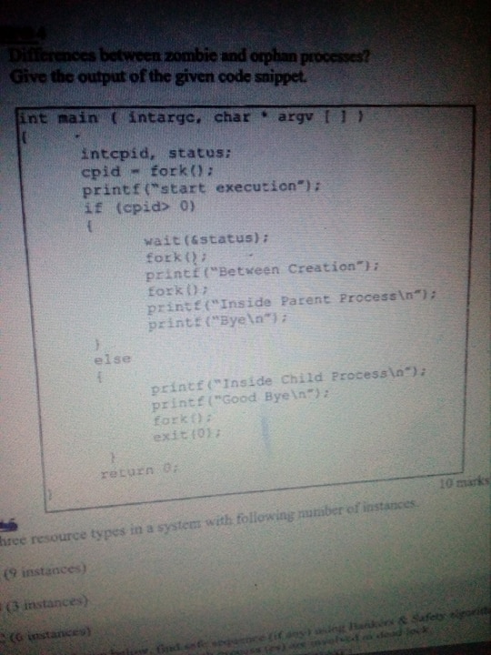 Operating System: fork() call in operating systems