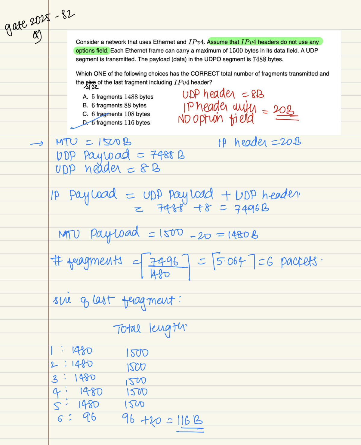 Computer Networks: GATE CSE 2025 | Set 2 | Question: 13