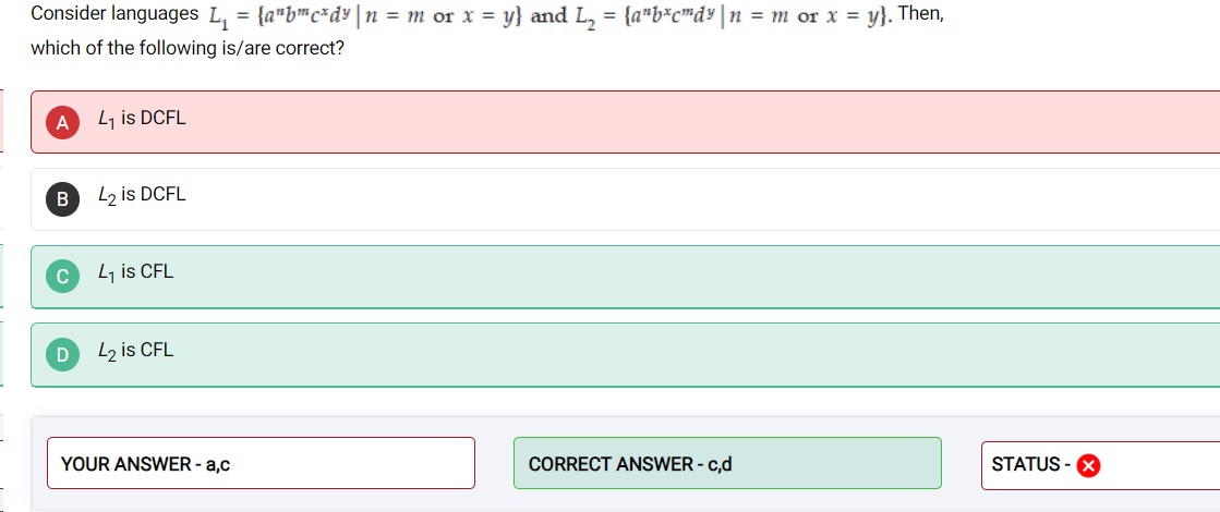 Theory of Computation: Why is L1 not DCFL?