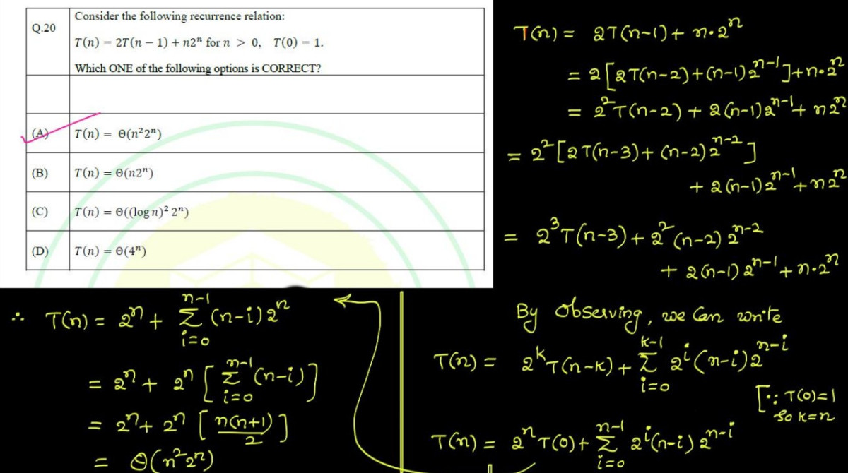 Algorithms: GATE CSE 2025 | Set 1 | Question: 10