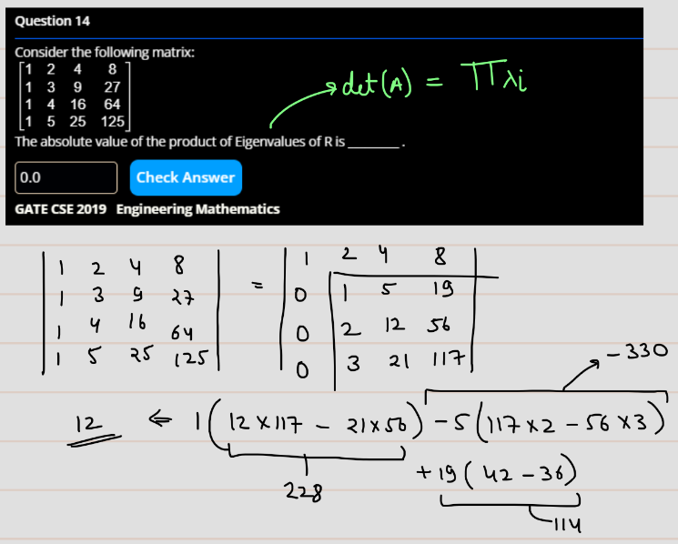 Linear Algebra: GATE CSE 2019 | Question: 44