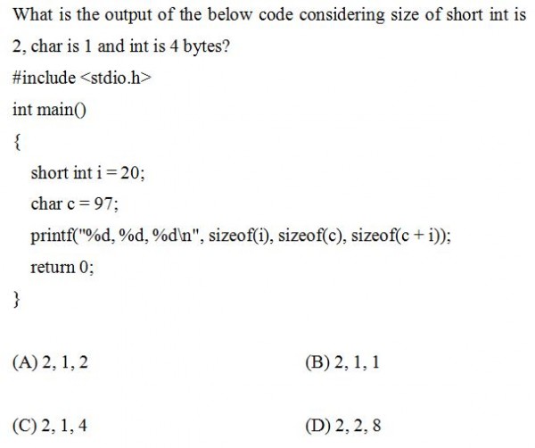 Programming in C: Data types and sizes