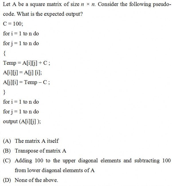Programming in C: ISRO GATE