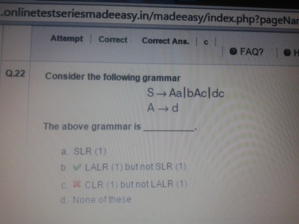 Compiler Design Grammar Is Lalr Or Not