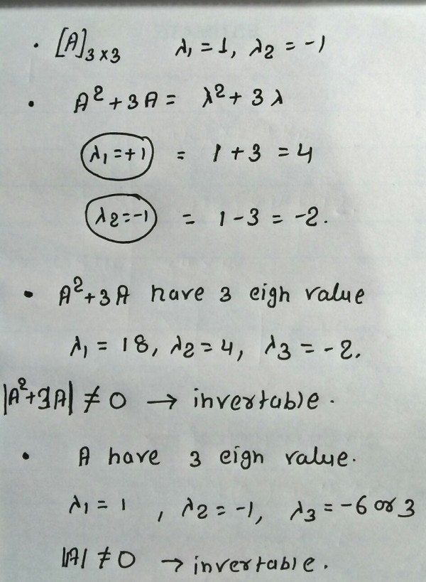 Linear Algebra: Inversion of a matrix - CSIR question