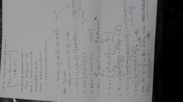 Algorithms: How to solve below recurrence relation using subtitution method