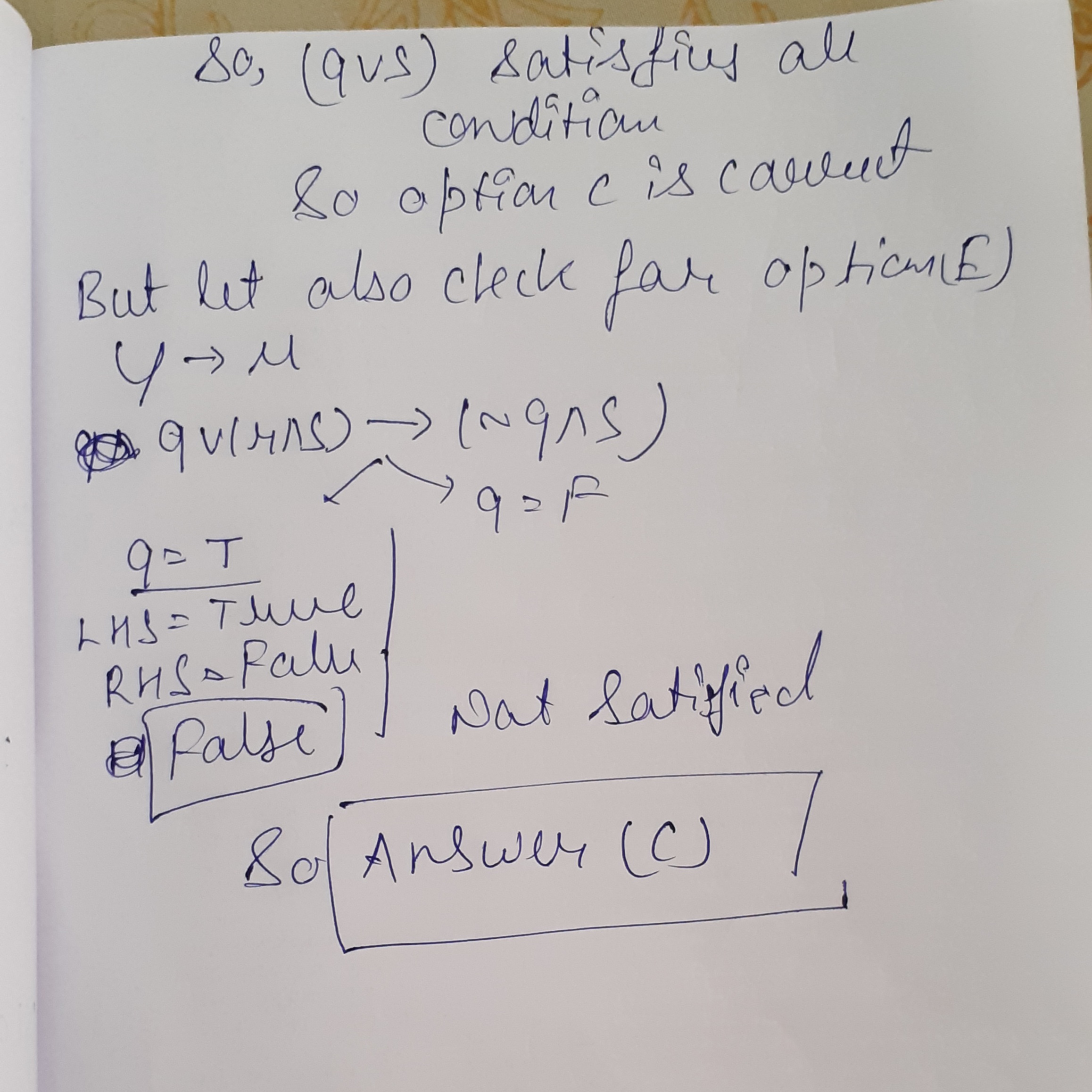 Mathematical Logic: TIFR CSE 2019 | Part B | Question: 4