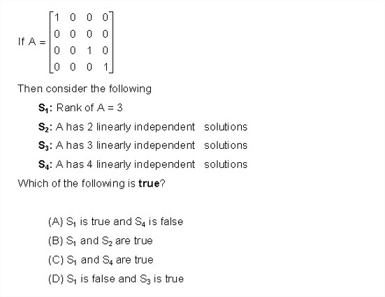 Linear Algebra: ACE-MockTest:Matrix algebra-Rank