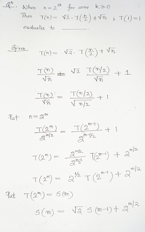 Algorithms: GATE IT 2008 | Question: 44