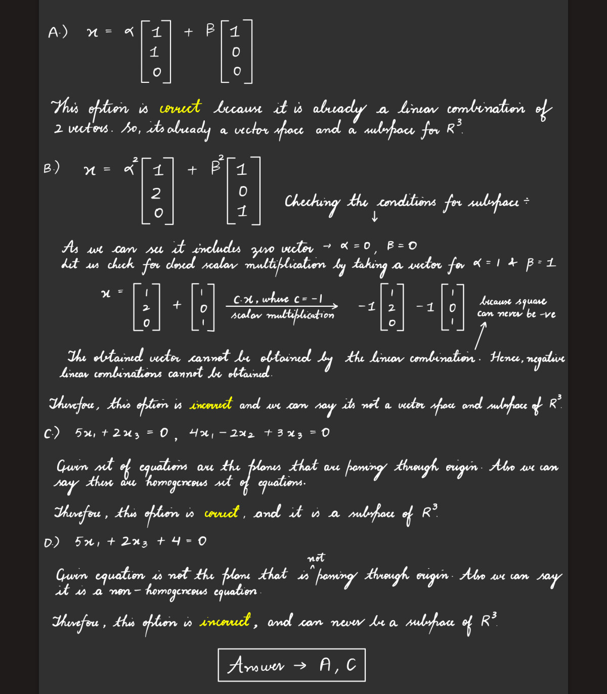 Linear Algebra: GATE DS&AI 2024 | Question: 37
