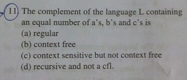 How Is The Complement Of Language L Is Context Free Gate Overflow 0810