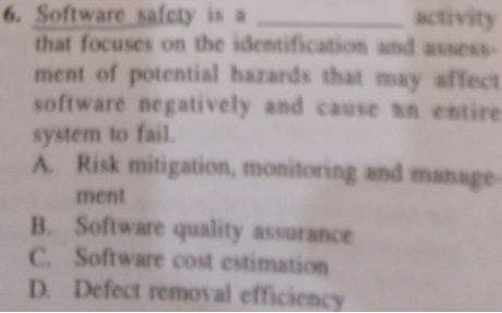 IS&Software Engineering: UGC NET CSE | June 2013 | Part 3 | Question: 6