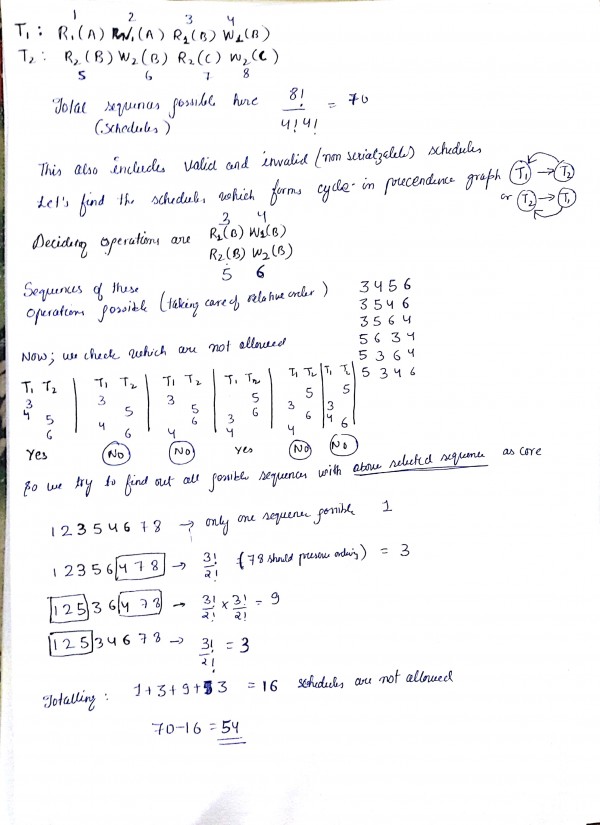 Databases Gate Cse 2017 Set 2 Question 44 