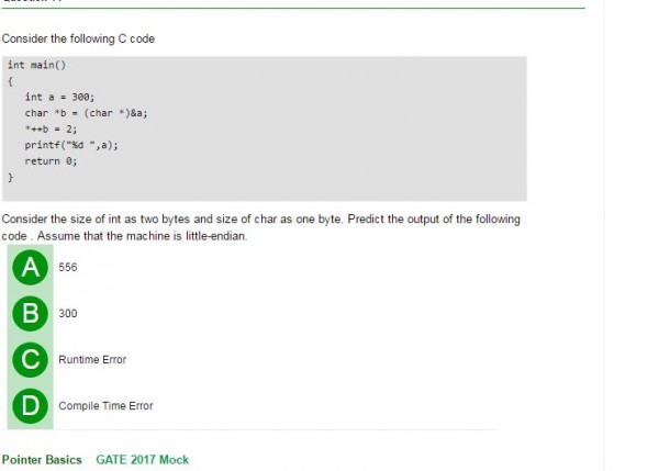 Programming in C: geeks quiz