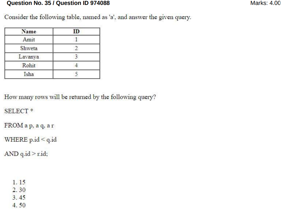 Others: NTA PhD Entrance Examination CS 2023| Part 2 Question: 35