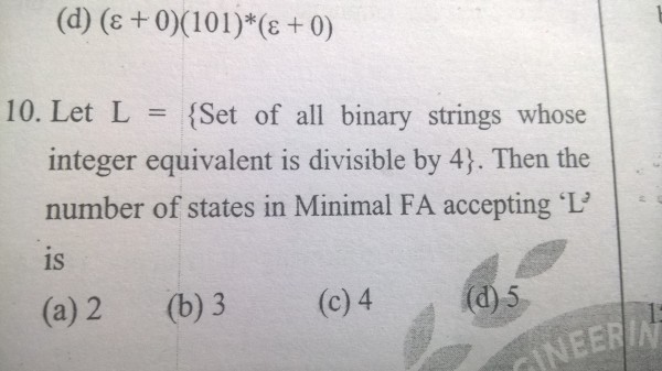 Theory Of Computation Minimal Dfa 