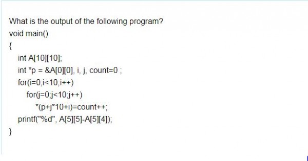Programming in C: Output of column major order ques