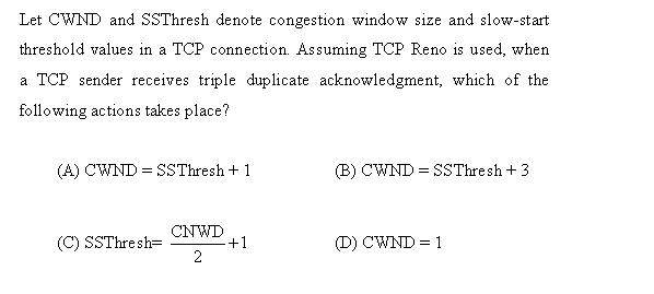Computer Networks: Ace Test Series: Computer Networks - Congestion Control