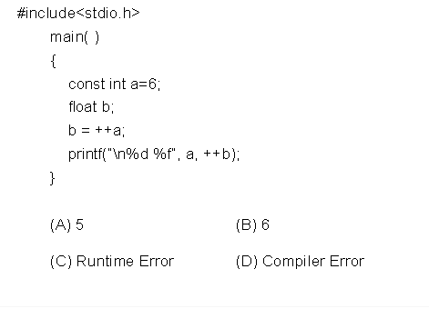 Programming in C: Confused between C and D option??