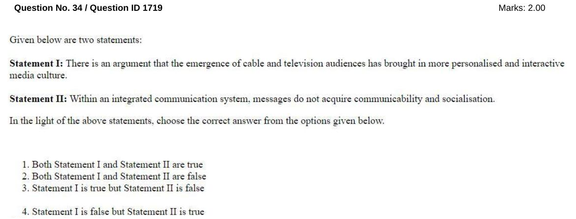 Others: UGC NET CSE | June 2023 | Part 1: 34